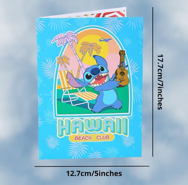 3D Pop-up Lilo & Stitch Greeting Card - Lilo N Stitch Hawaii Beach ...