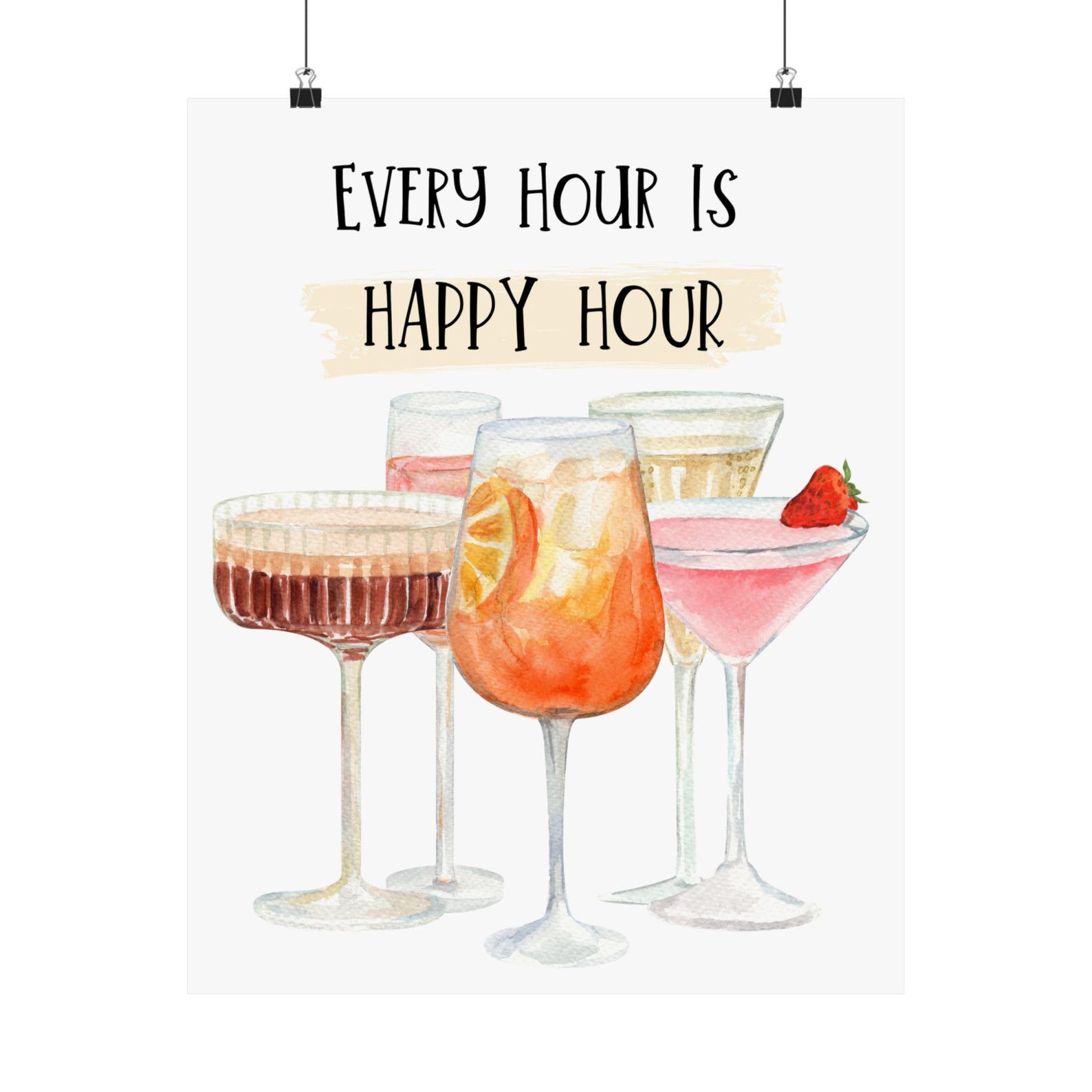 Every Hour is Happy Hour Matte Poster - Bar Decor - Etsy