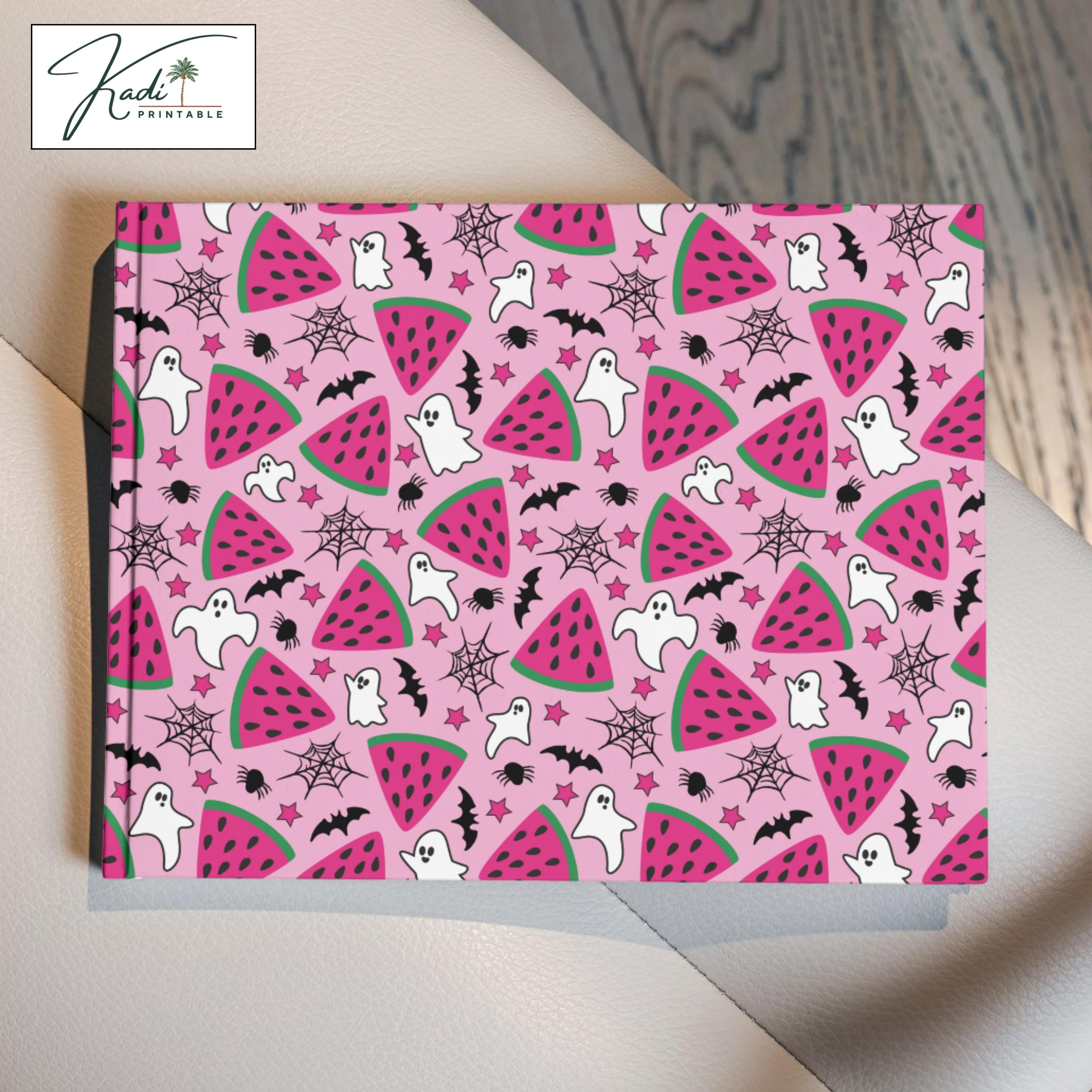 Spooky Pink Watermelon Seamless Pattern: Ghost Horror Clipart (digital ...