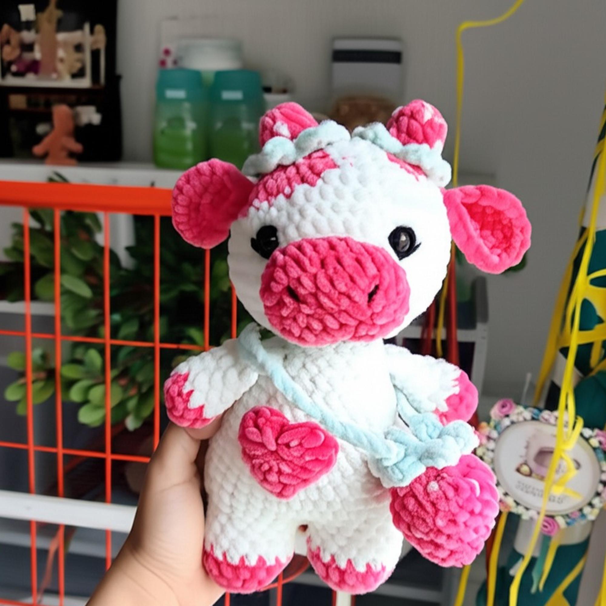 Strawberry Cow Crochet Pattern | Strawberry Cow Plush Crochet ...