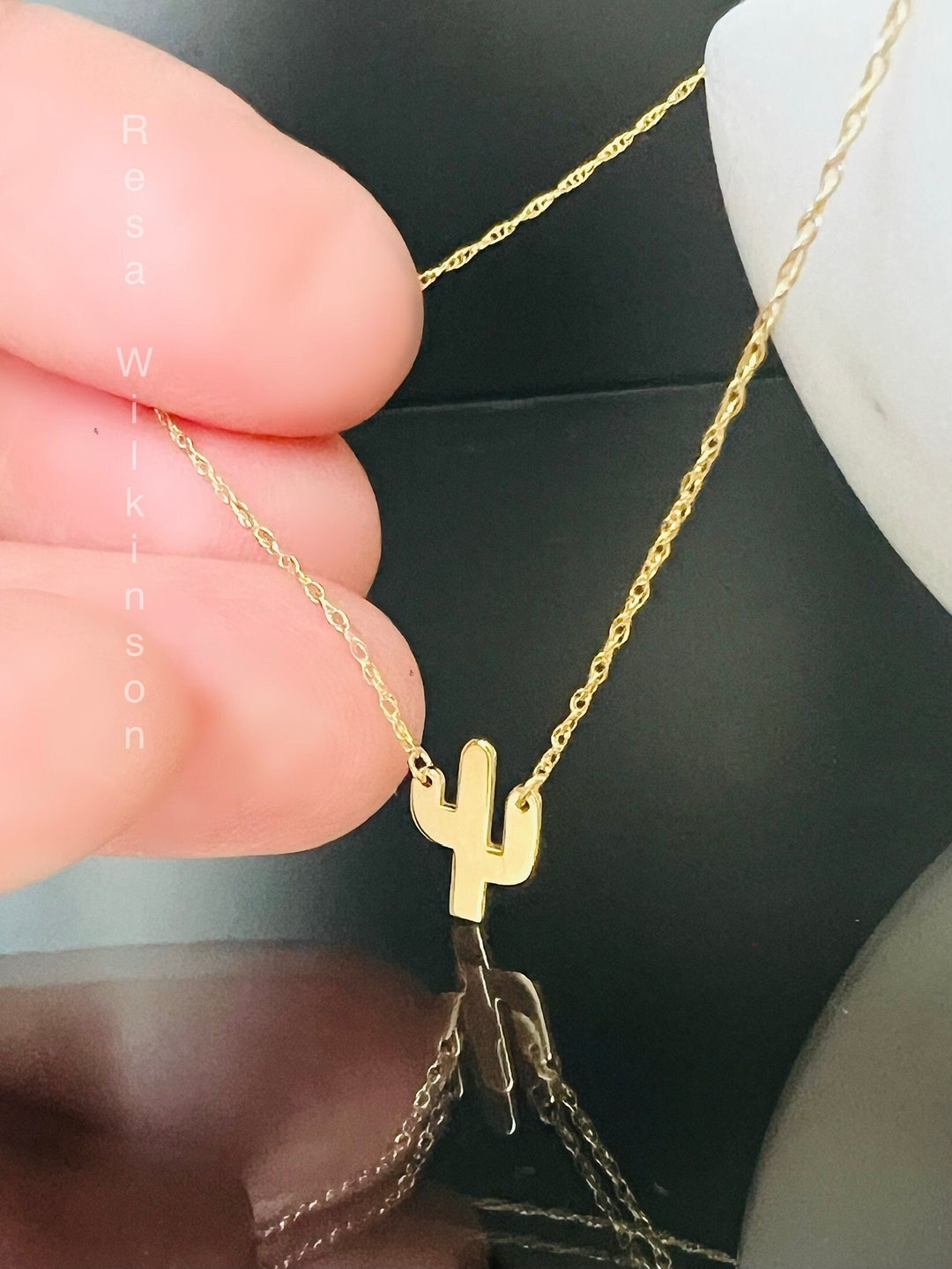 Mini Saguaro Cactus Necklace 14k Gold - Etsy