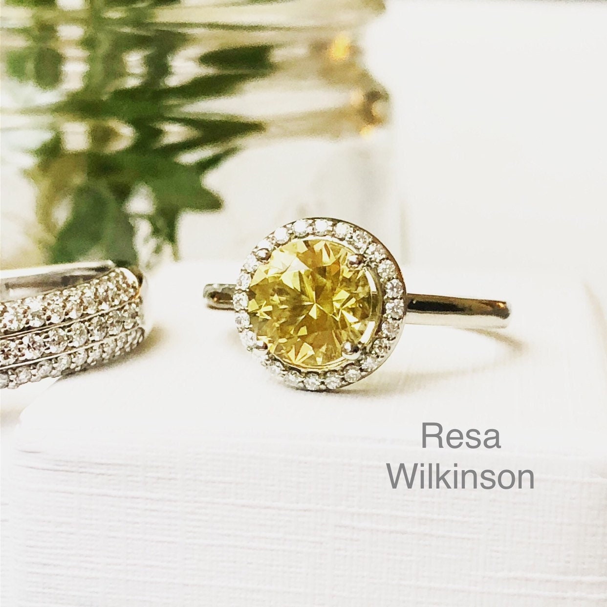 Heliodor Golden Beryl Halo Engagement Ring 14k White Unheated Natural ...