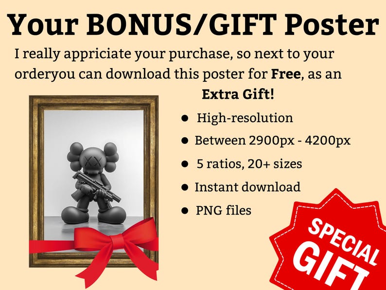 Kaws, Kaws Figure, Kaws Wall Art, Kaws Poster, Kaws Poster Set of 3 ...