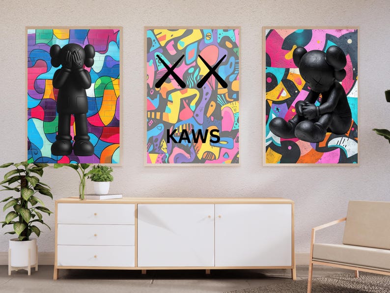 Kaws, Kaws Figure, Kaws Wall Art, Kaws Poster, Kaws Poster Set of 3 ...