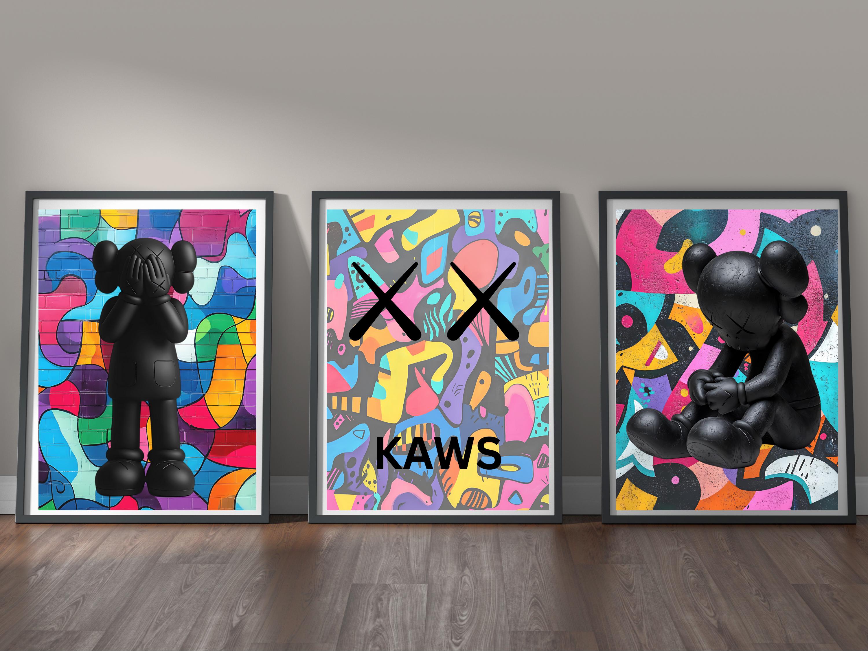 Kaws, Kaws Figure, Kaws Wall Art, Kaws Poster, Kaws Poster Set of 3 ...