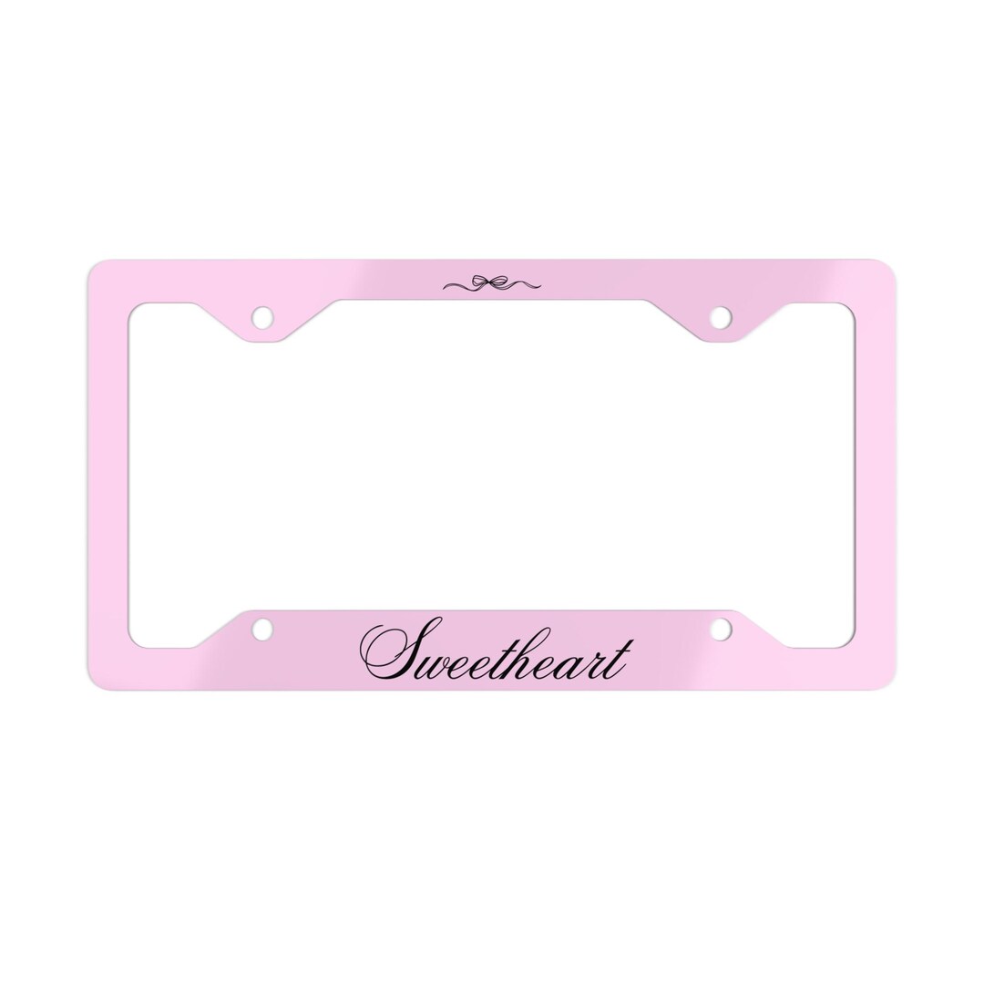 Sweetheart Metal License Plate Frame | Coquette Car Accessories | Pink ...