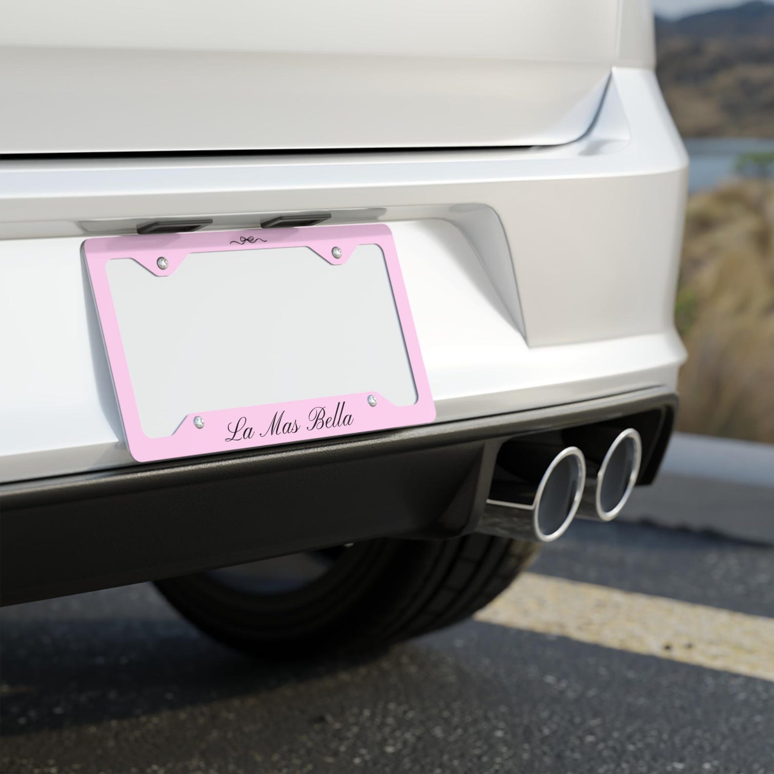 La Mas Bella Metal License Plate Frame | Coquette Car Accessories ...