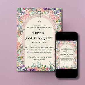 Tamil Puberty Ceremony Invitation | Samathiya Veedu | Half Saree ...
