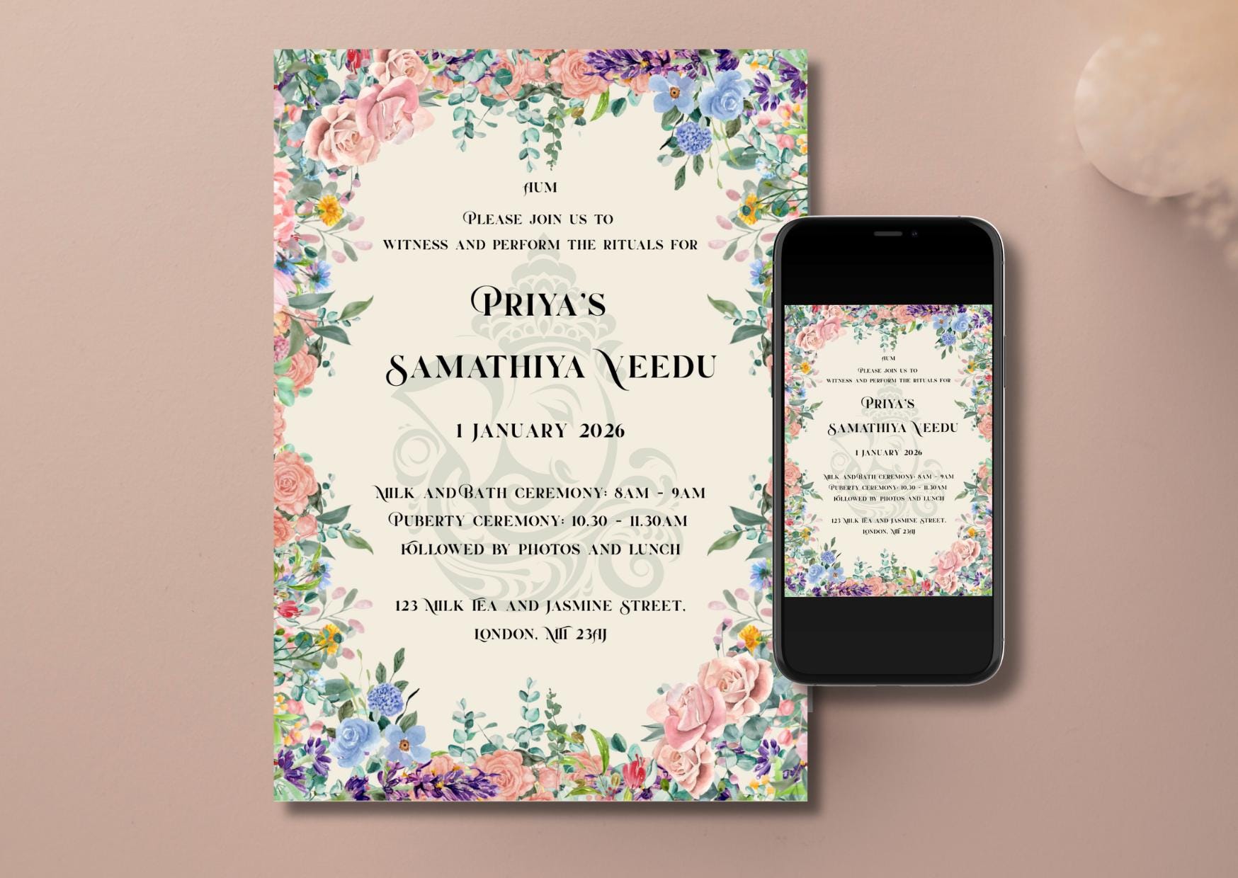Tamil Puberty Ceremony Invitation | Samathiya Veedu | Half Saree ...