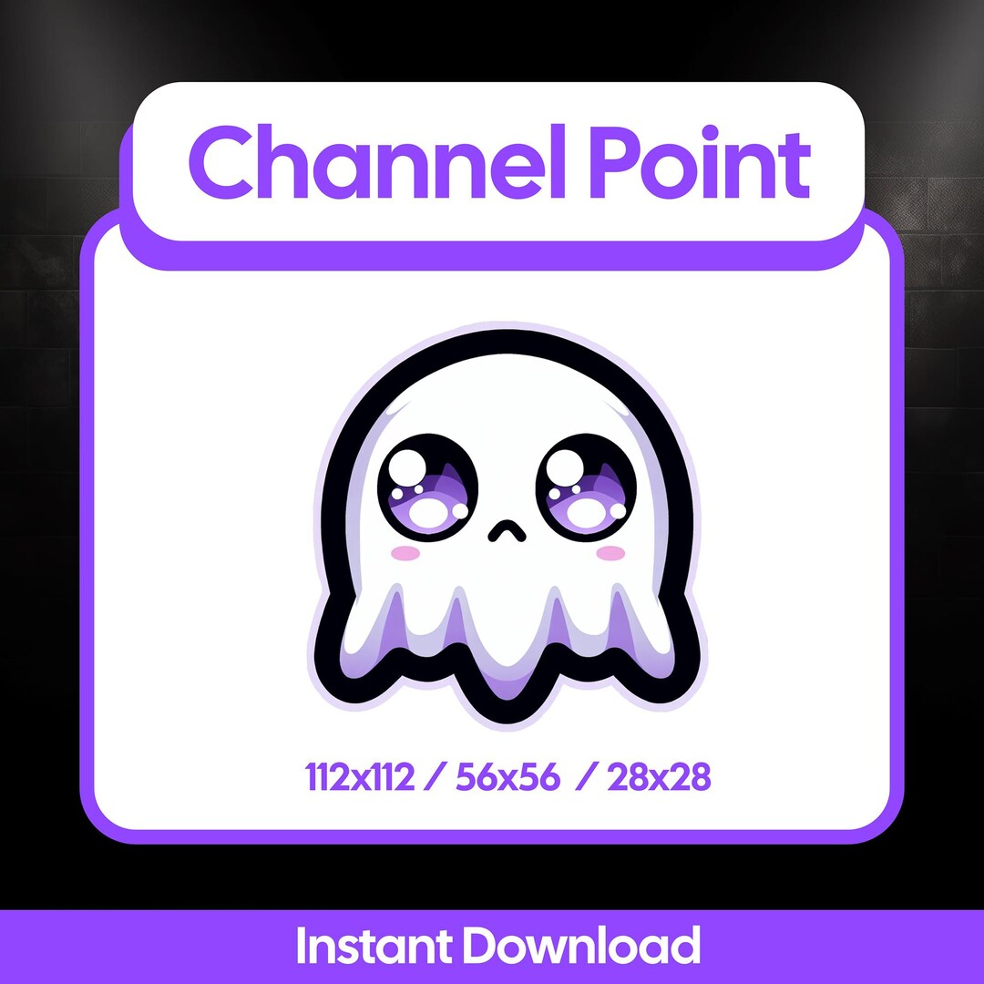 Kawaii Ghost Channel Point: Spooky Twitch Reward Icon (instant Download ...