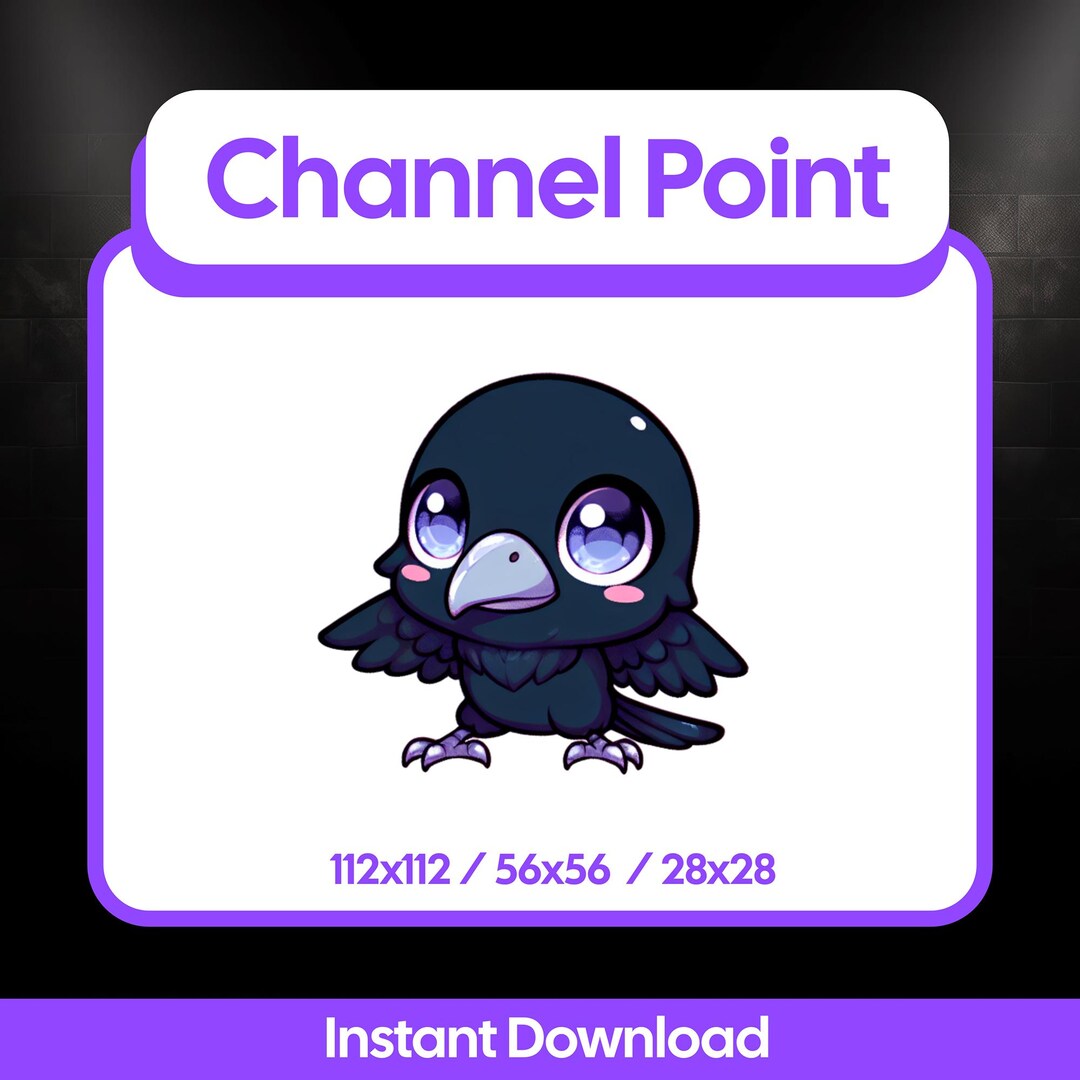 Black Crow Twitch Channel Point | Gothic Stream Emote (PNG) - Etsy