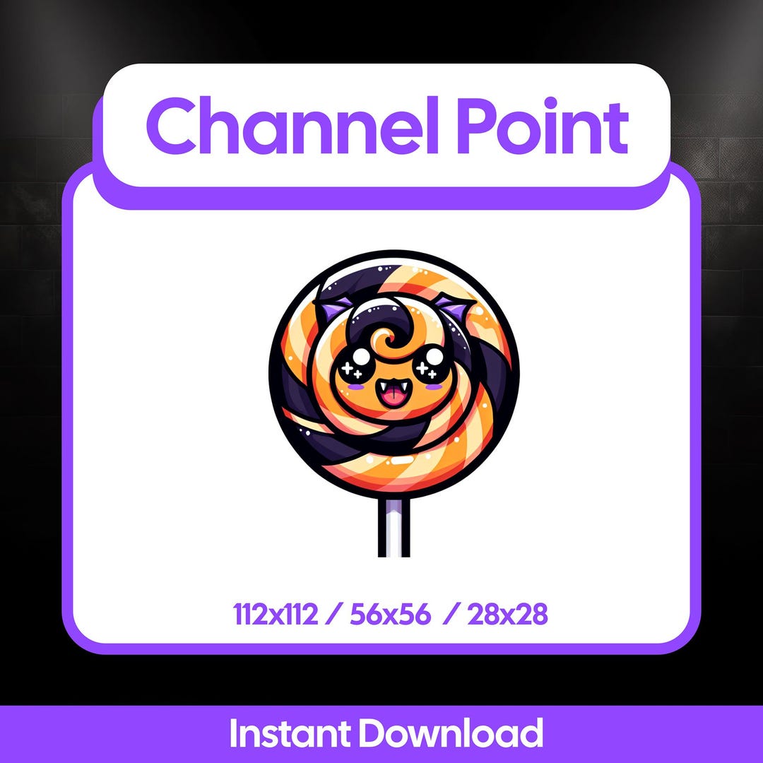 Halloween Candy Channel Points | Cute Kawaii Lollipop Twitch Sub Coin ...