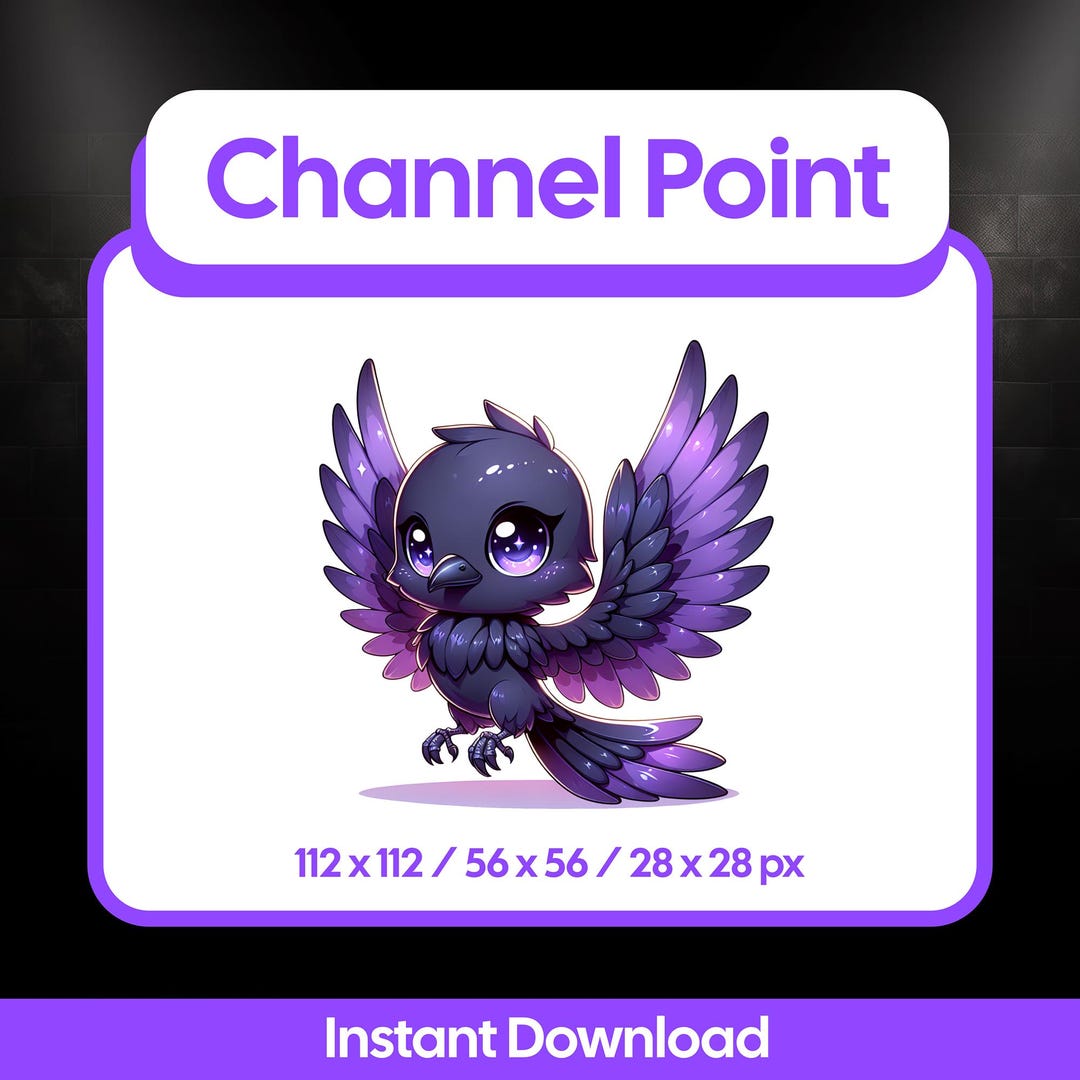 Mystic Crow Channel Point | Kawaii Raven Twitch Reward Icon | Fantasy ...