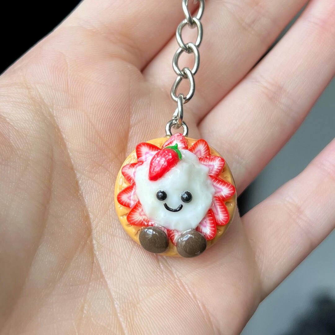 Handmade Clay Strawberry Shortcake Keychain or Figurine - Etsy