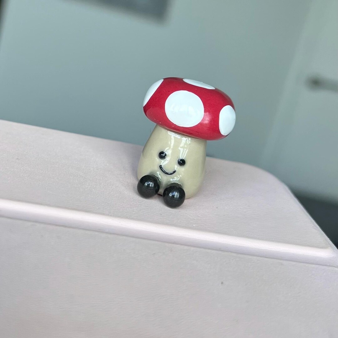 Handmade Clay Toadstool Figurine or Keychain - Etsy