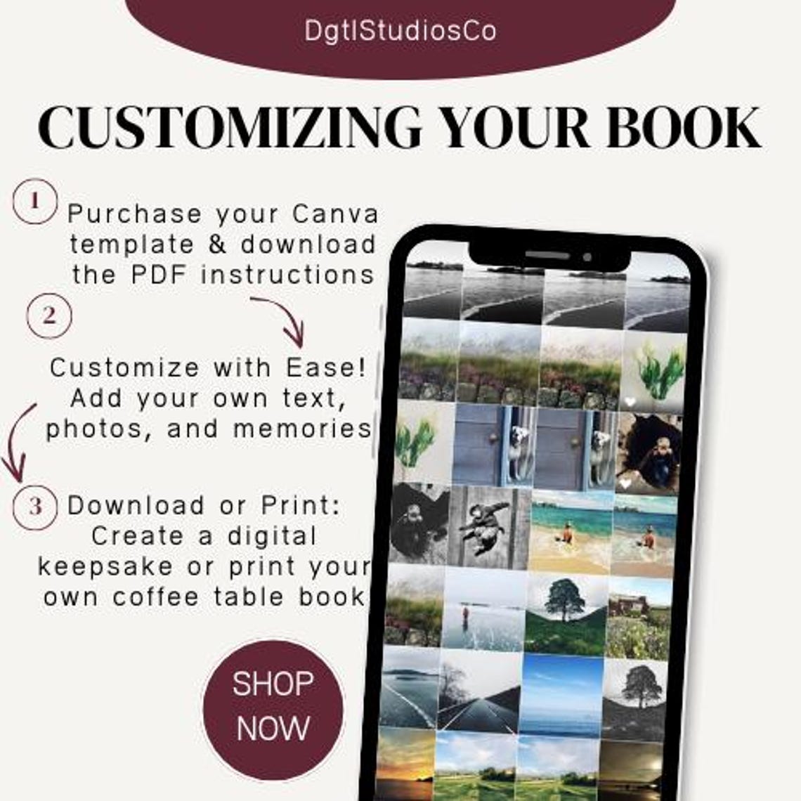 Personal Memory Book Customizable Template | Digital Photo Album - Etsy