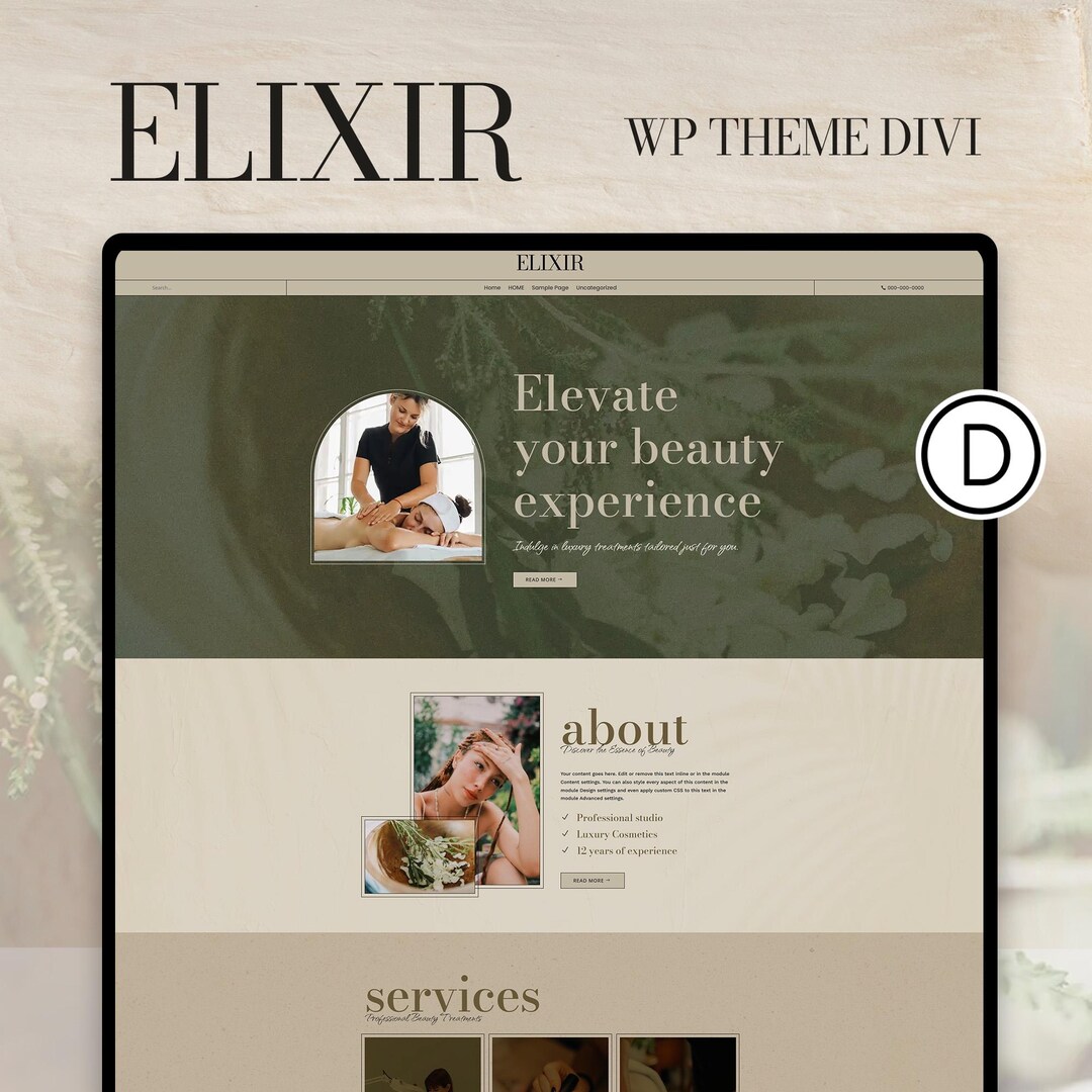 Elixir - Beauty Wordpress DIVI Theme - Etsy