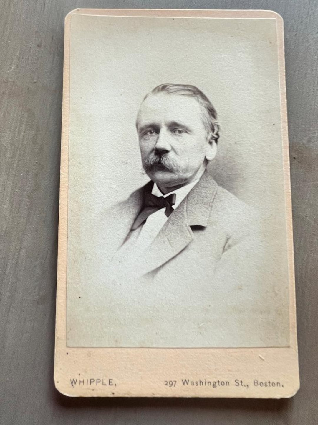 Antique Victorian Attire Gentleman Bow Tie Cabinet Card Photograph C ...