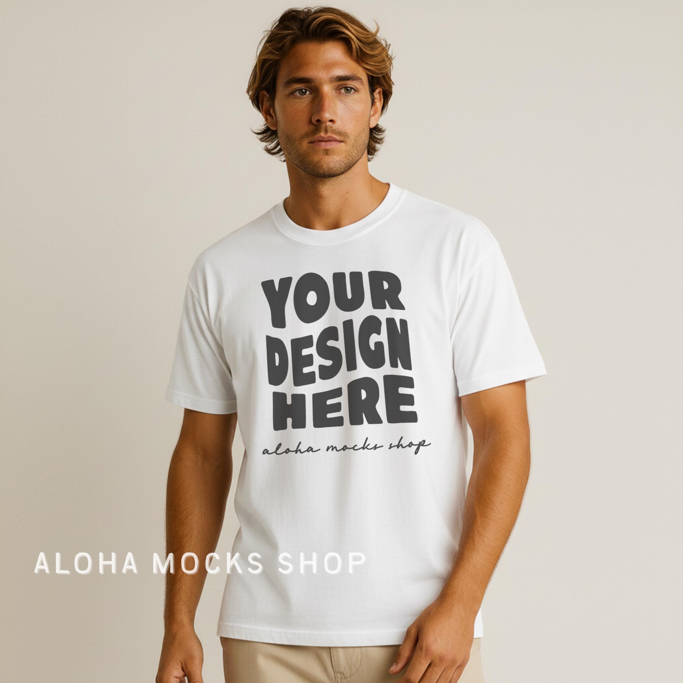 The Male Model 4-pack | Comfort Colors 1717 Mockup Bundle | Indoor ...