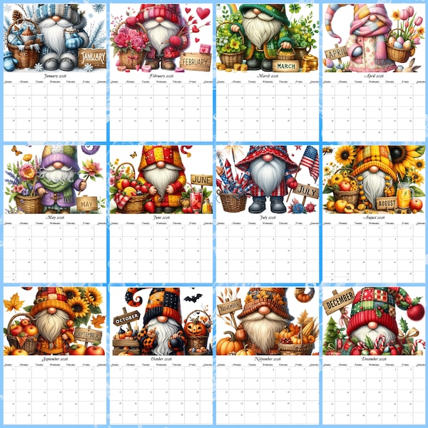 2026 Gnome Calendars - Etsy