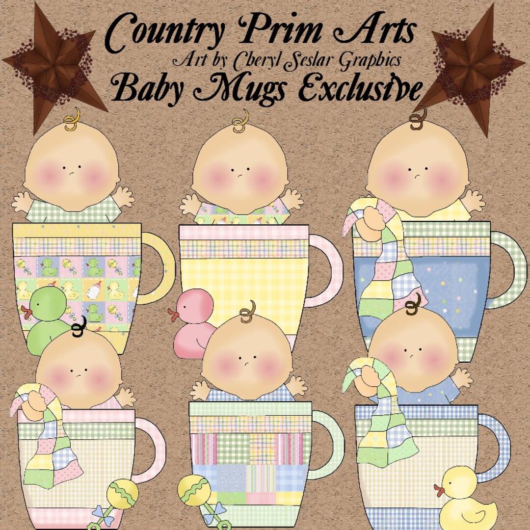 Baby Mugs Exclusive Clipart by Cheryl Seslar - Etsy