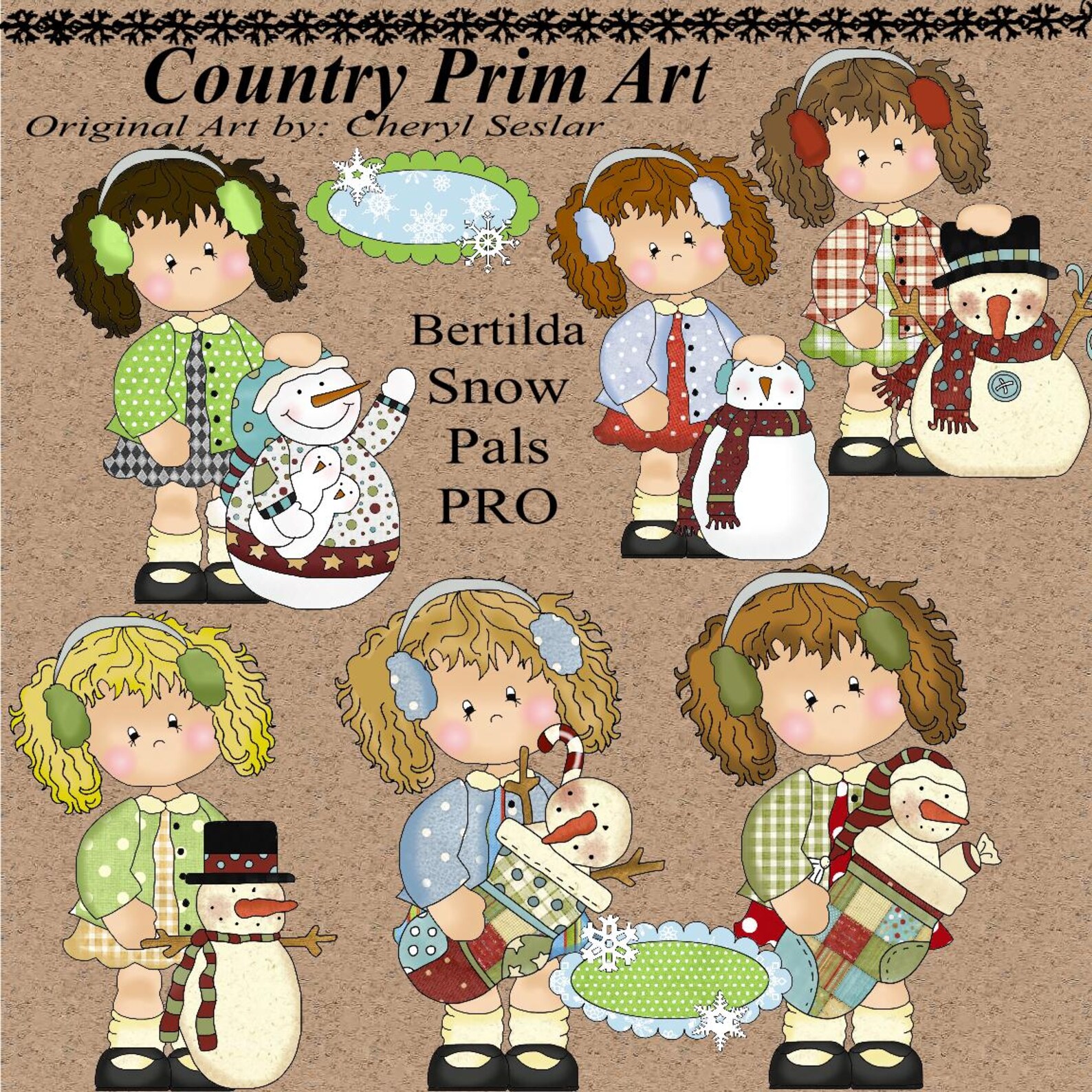 Bertildas Snow Pals Pro Clipart by Cheryl Seslar - Etsy