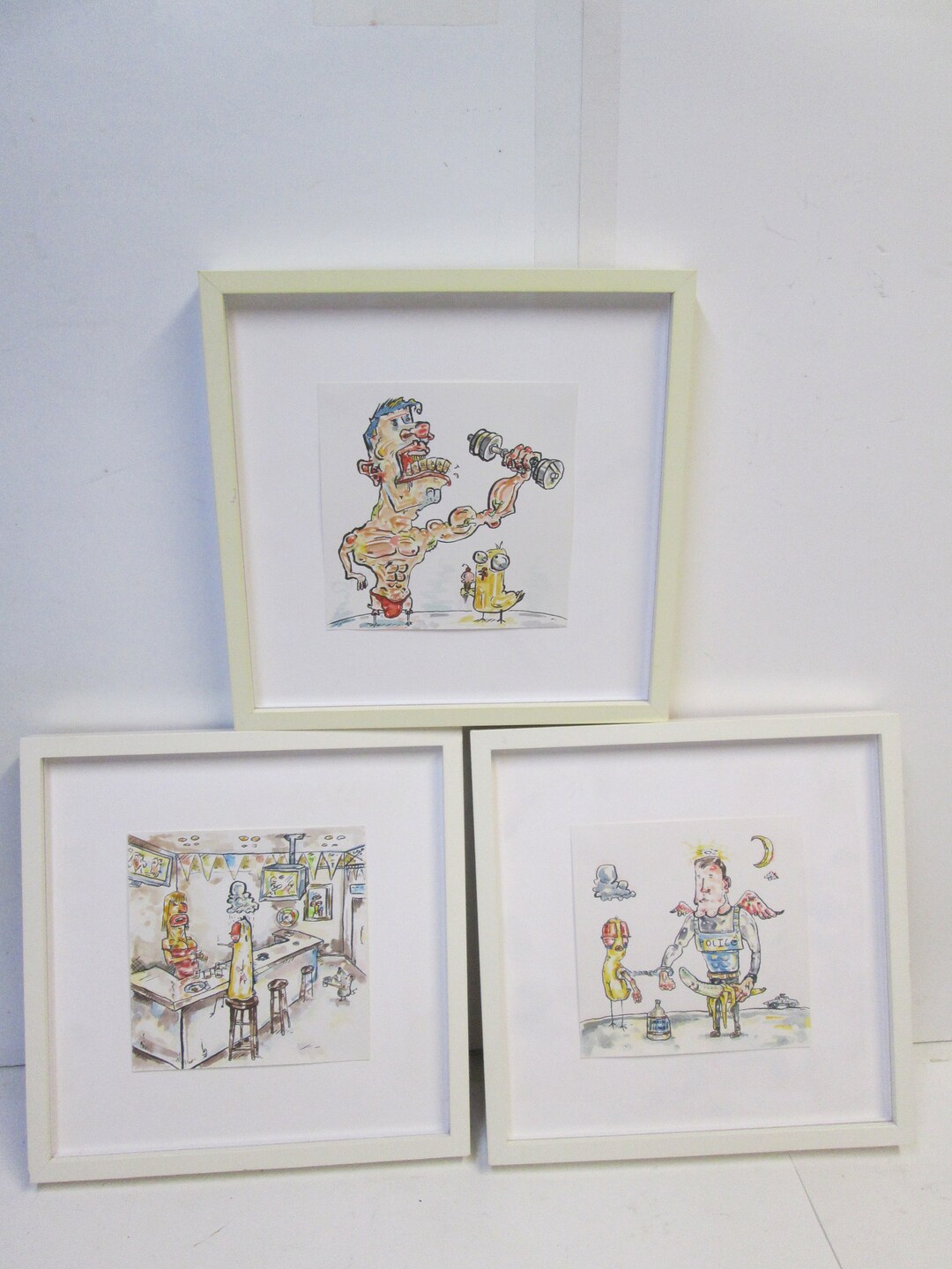 3 Set Collage of Matt Godwin Framed Dantrell Paintings Print: 11" X 11 ...