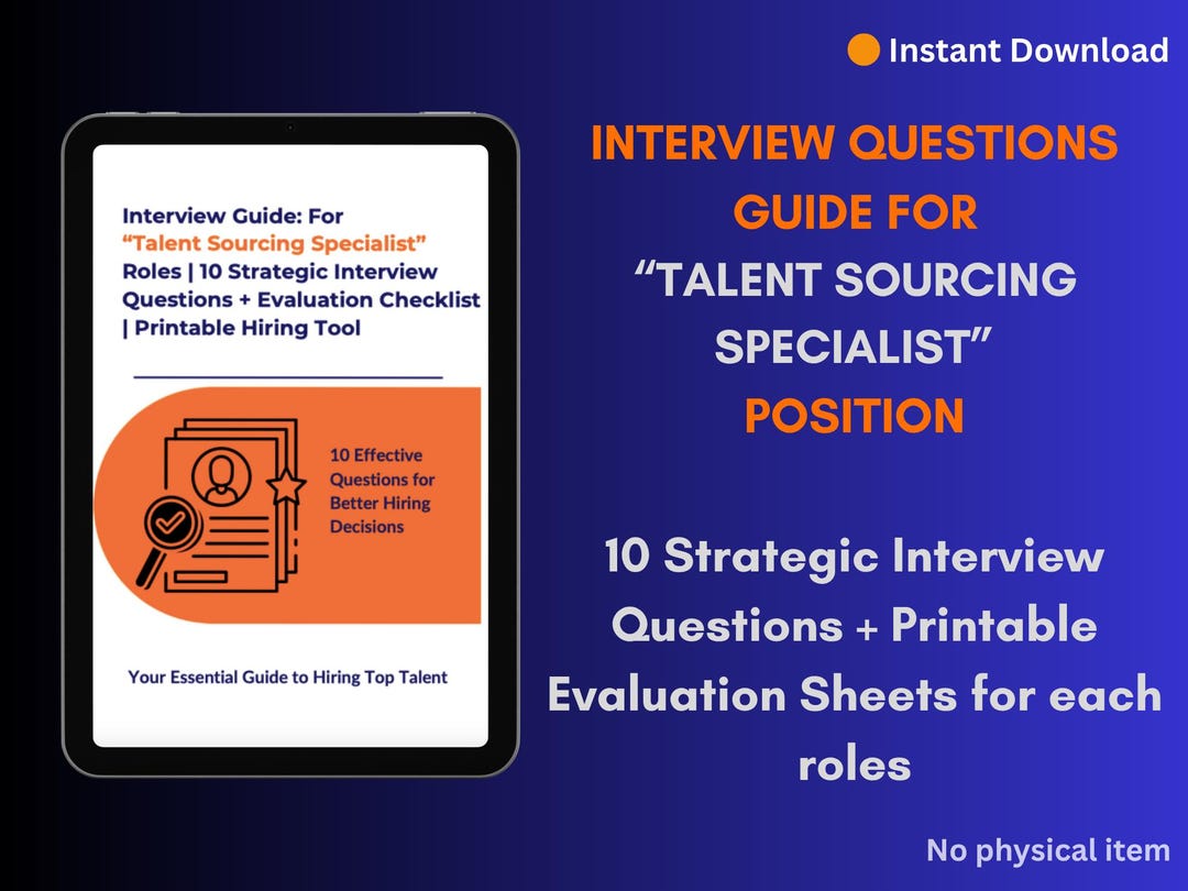 Talent Sourcing Specialist Interview Guide | HR Toolkit | Structured ...