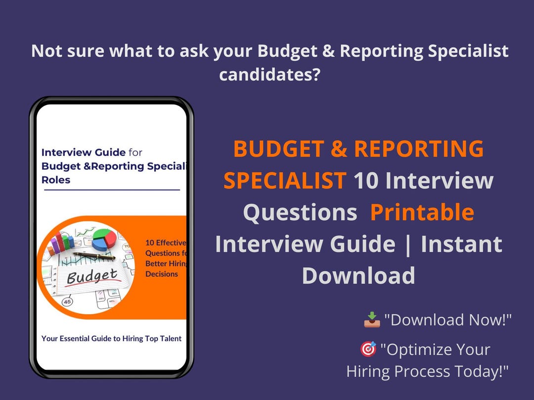 Interview Questions Guide Budget & Reporting Specialist| PDF Format ...