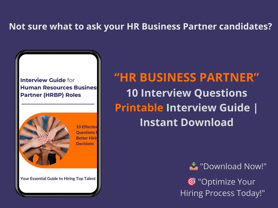 Interview Questions Guide Human Resources Business Partner (HRBP) | PDF ...
