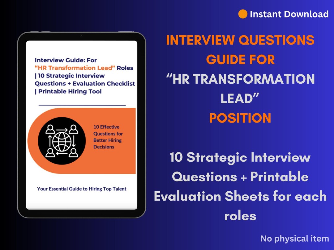 HR Transformation Lead Interview Guide | HR Toolkit | Structured ...