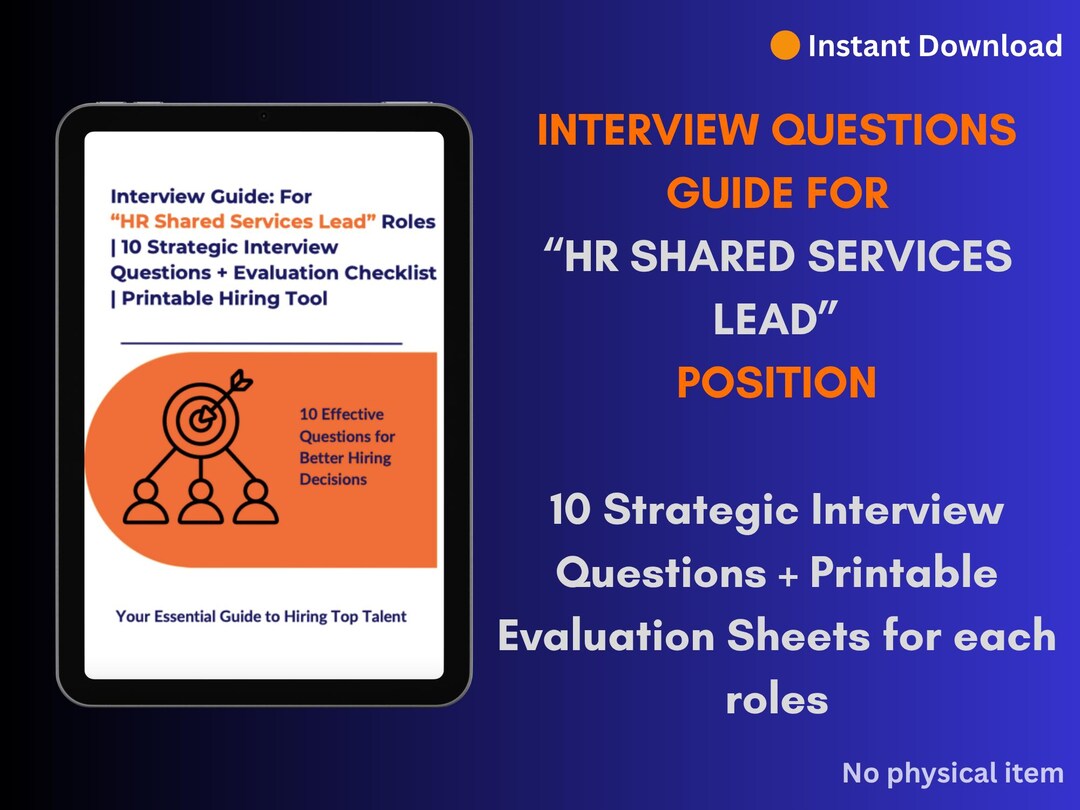 HR Shared Services Lead Interview Guide | HR Toolkit | Structured ...