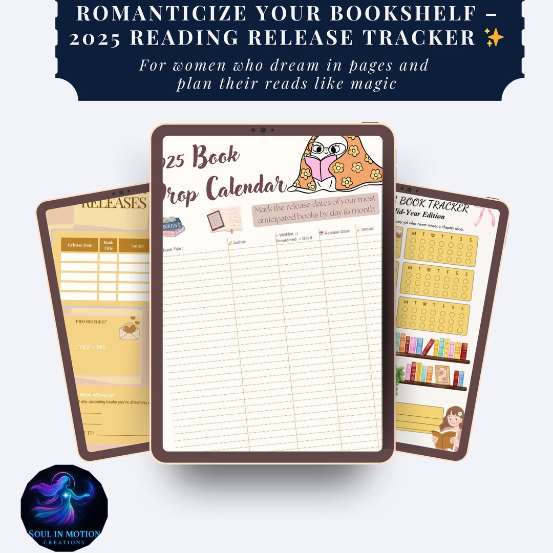 2025 Book Release Tracker | Aesthetic Reading Planner PDF | Mid-year ...