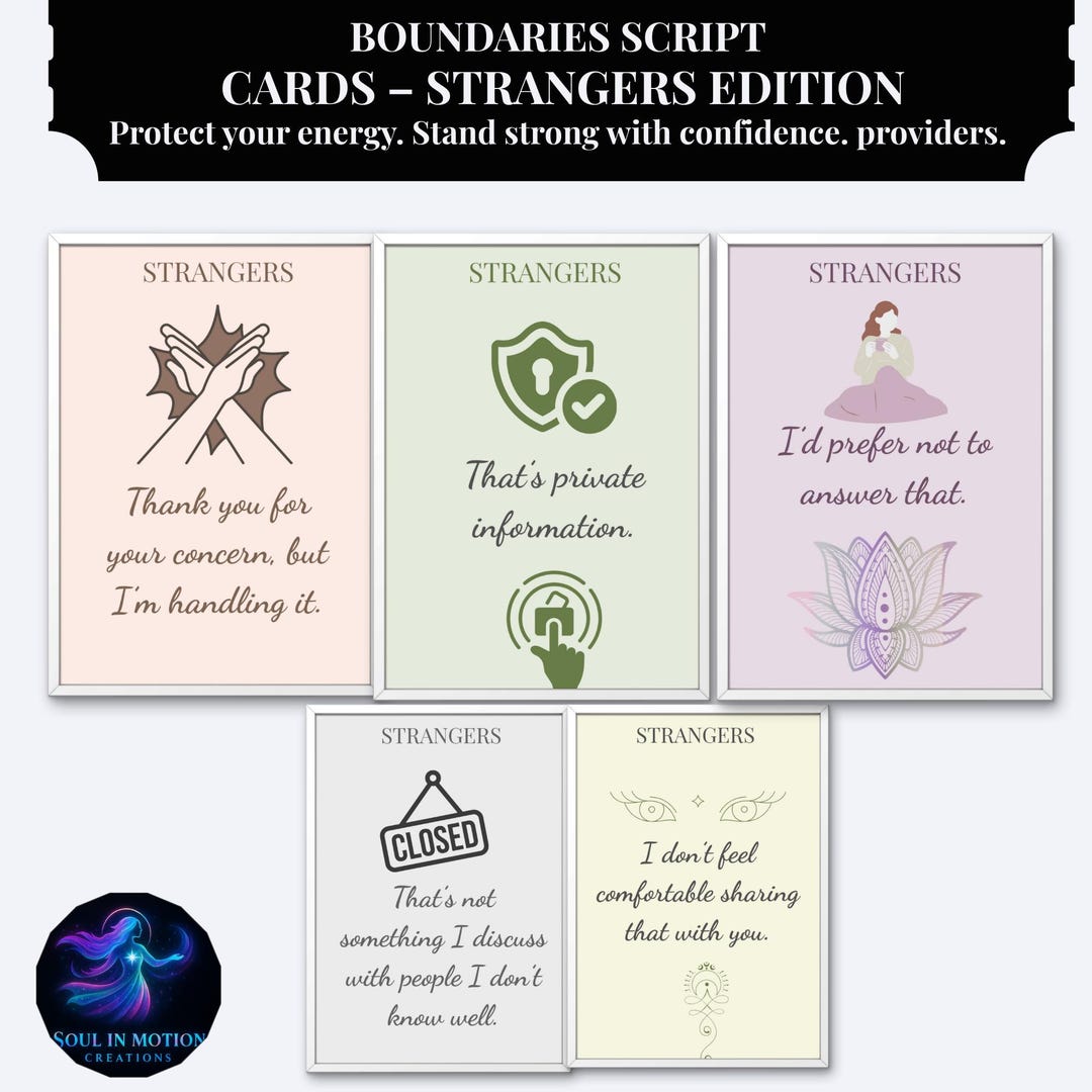 Boundaries Script Cards – Strangers Edition | Digital Download | Self ...