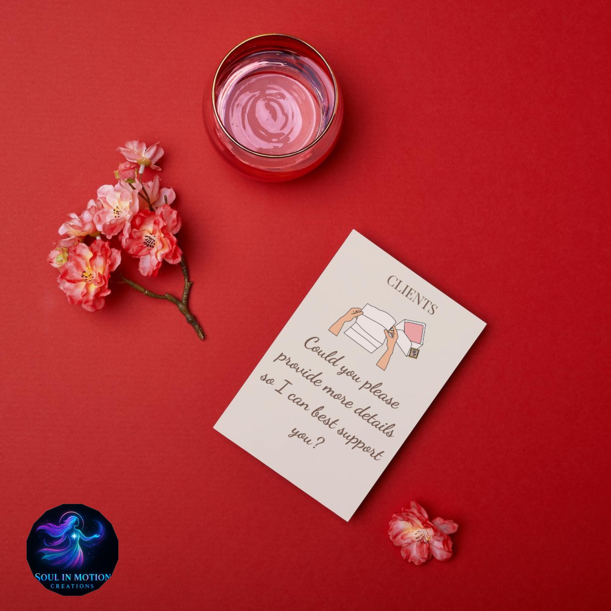 Clients Response Script Cards | Printable Business Reply Templates ...