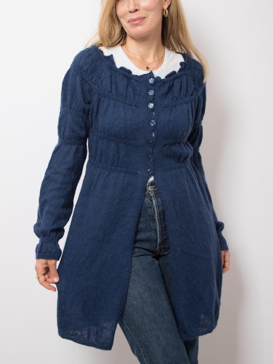 Vintage Italian Mohair Wool Cardigan Coat Medieval Princess Style Size ...