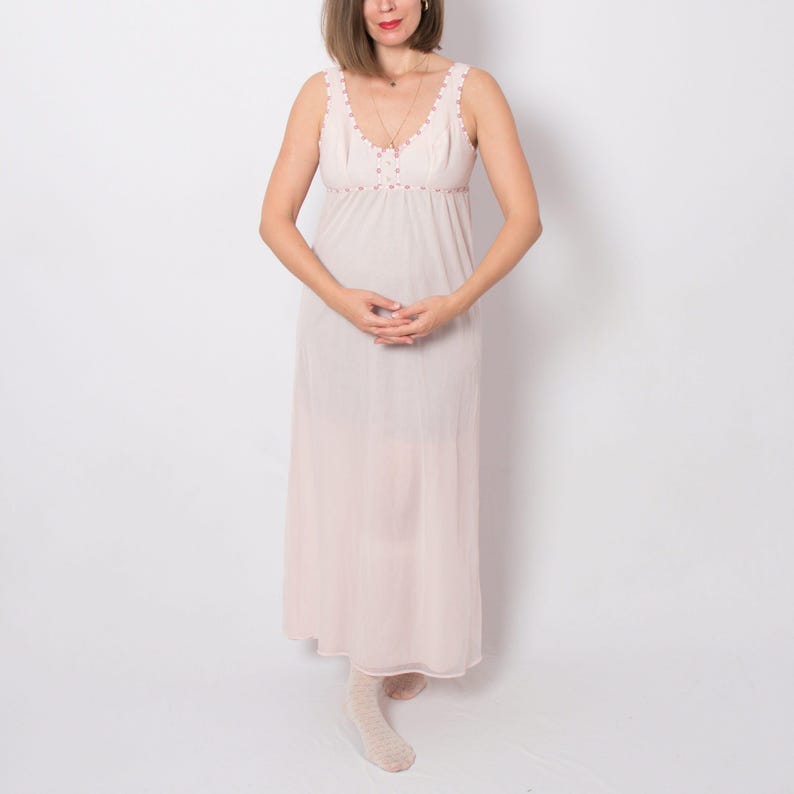 Vintage Nylon Negligee Sheer Nightgown by PIPPA DEE Small Size Gift for ...