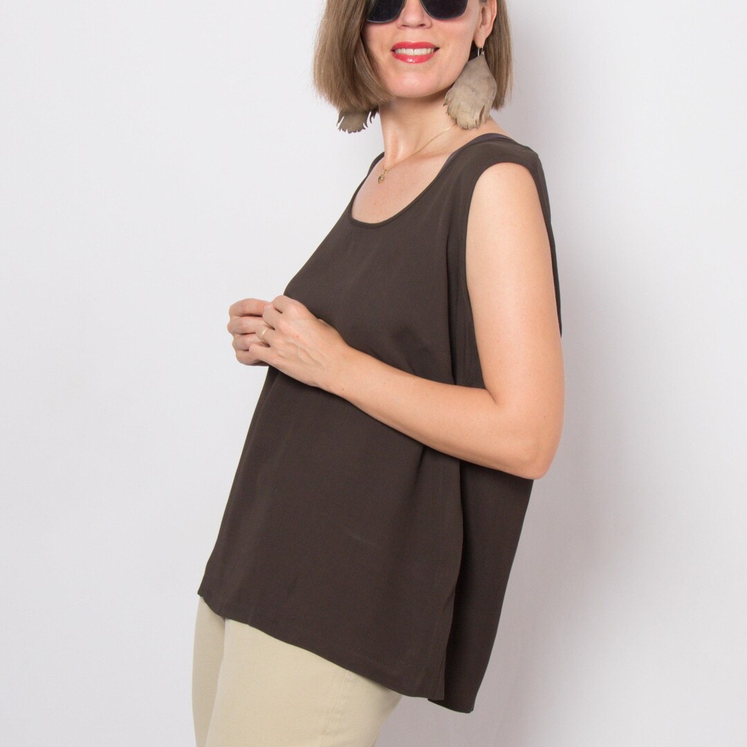 Vintage MARIAN RINALDI Brown Tank Top Wool Blend Cami Size L Made in ...