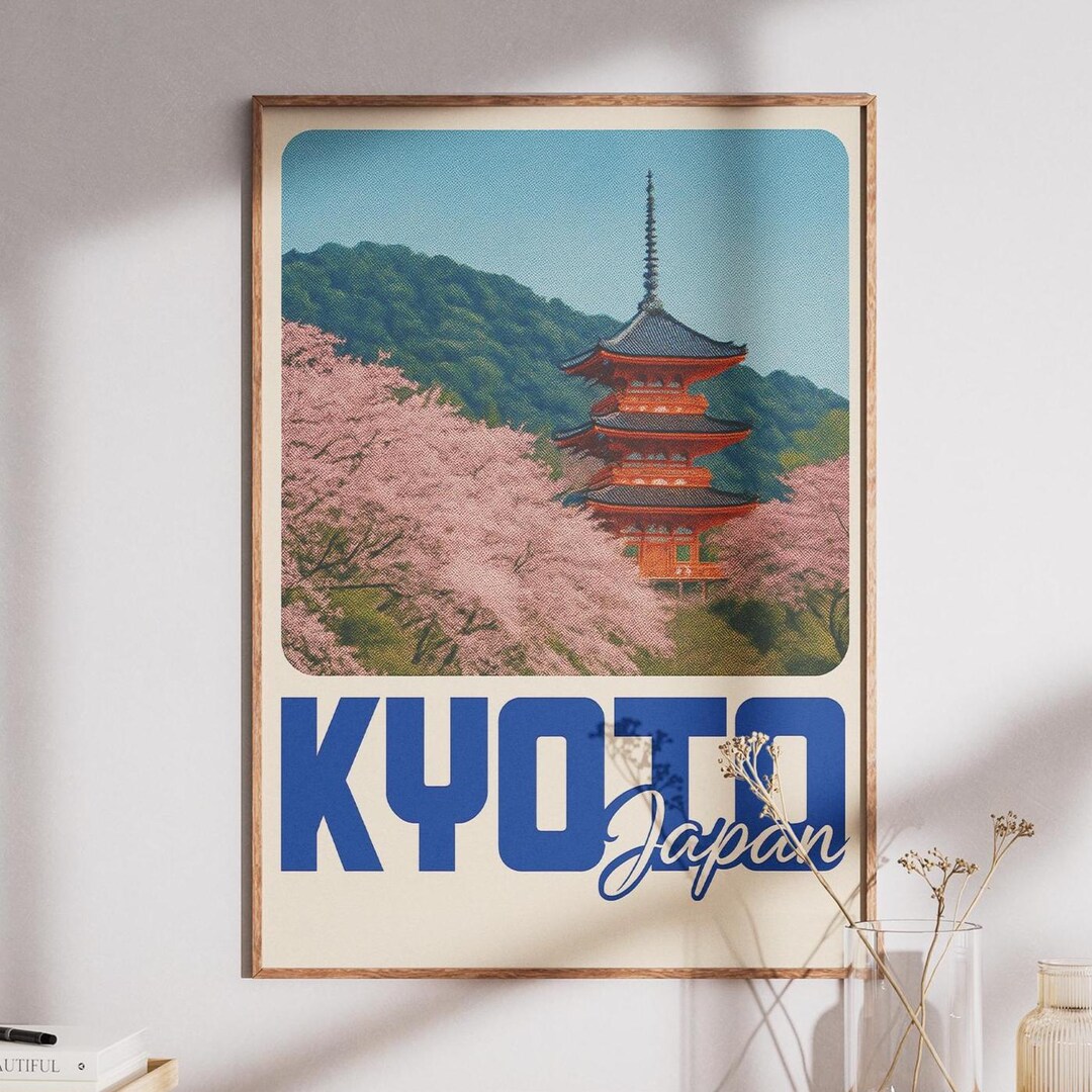Kyoto Travel Poster – Japan Wall Art Print – Kyoto Art for Travel Scrapbook or Map – Digital ...