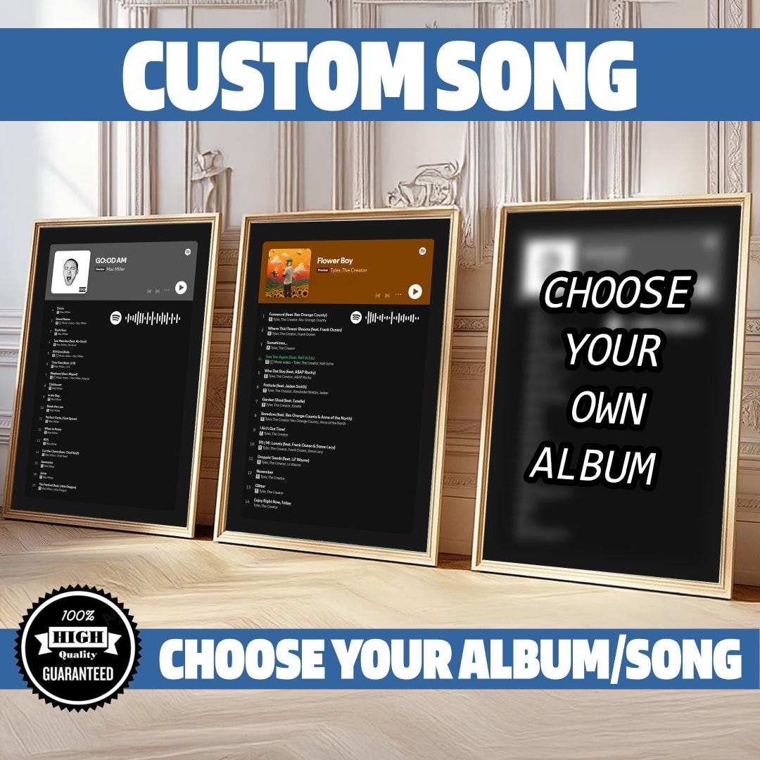 Spotify Album Poster - Custom Music Poster Print - Custom Spotify Code ...