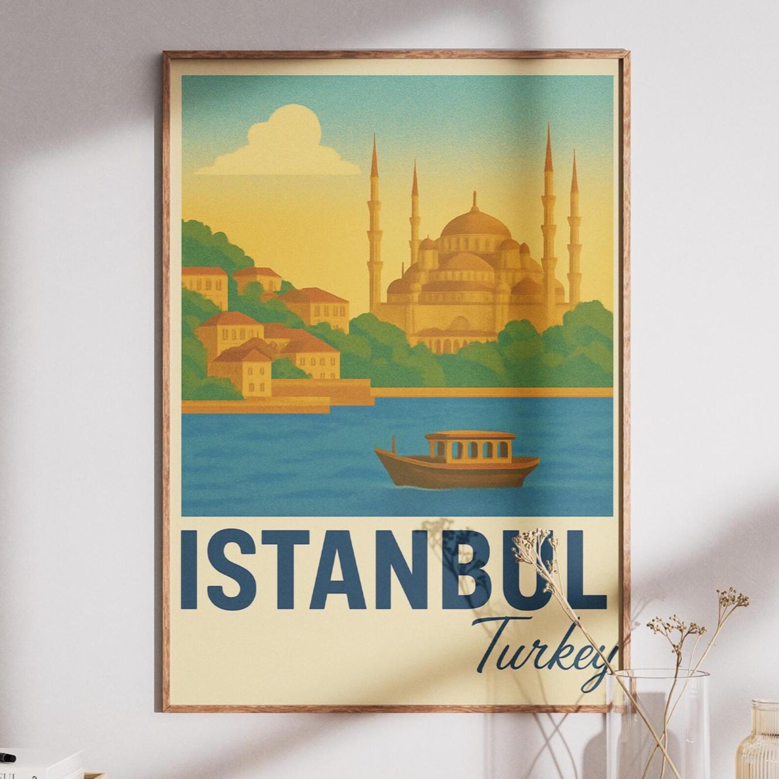 Istanbul Travel Poster – Turkey Wall Art Print – Istanbul Art for ...