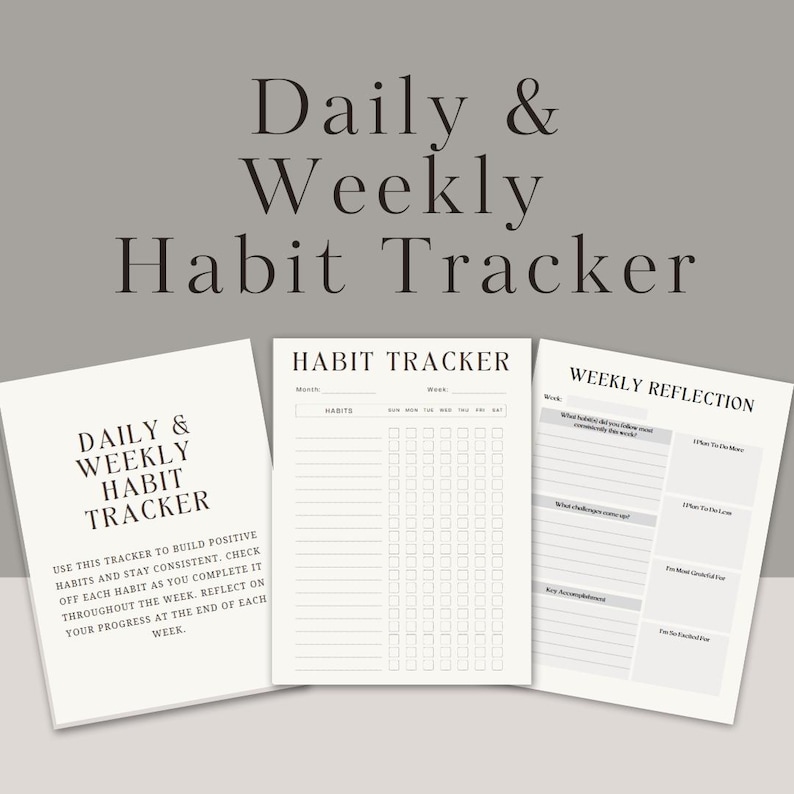 Daily and Weekly Habit Tracker - Etsy