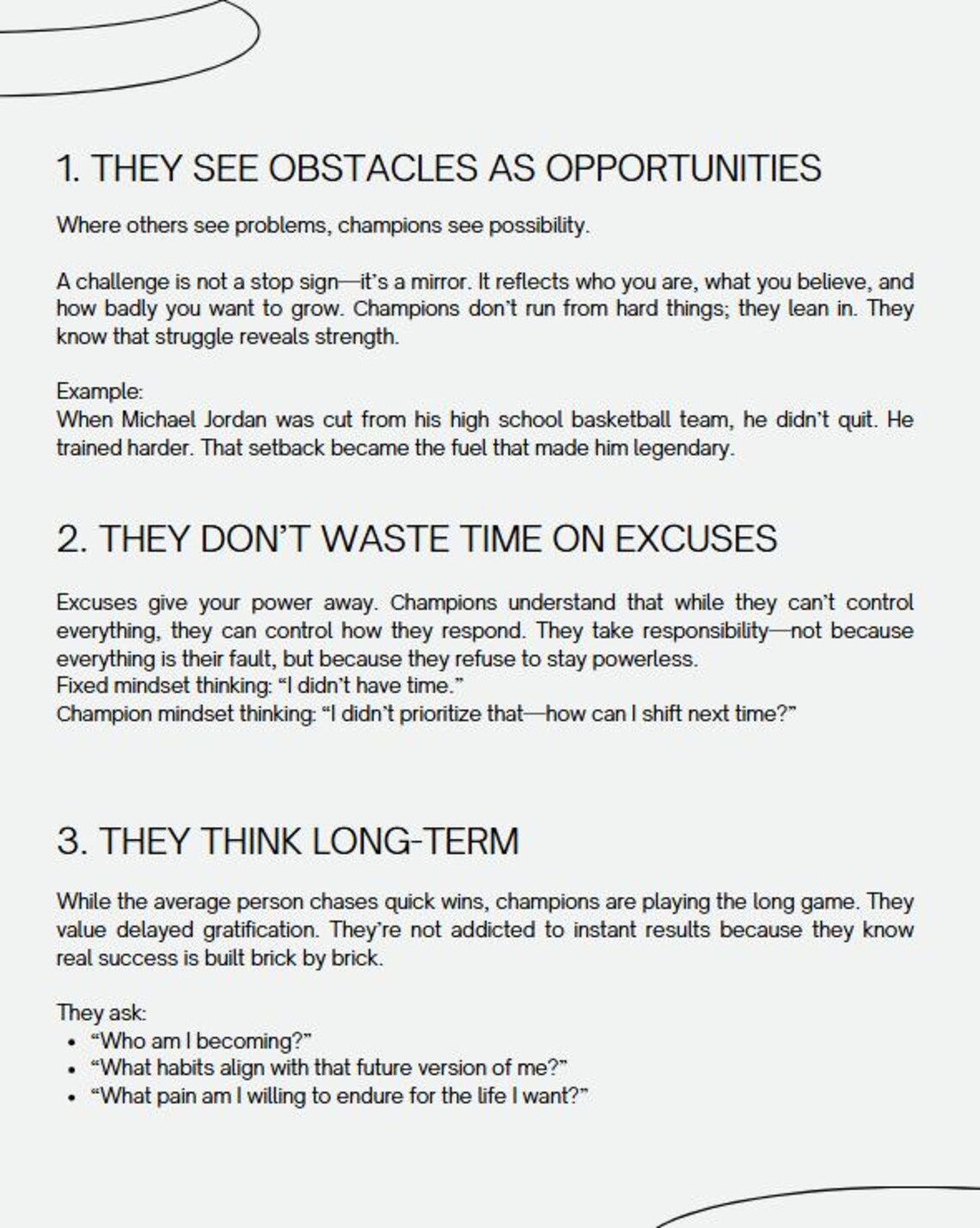 Mindset of a Champion Guide - Etsy