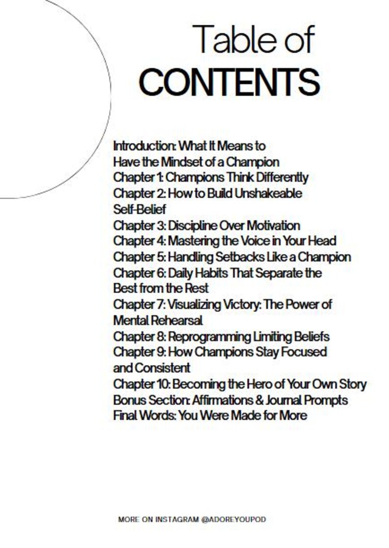 Mindset of a Champion Guide - Etsy