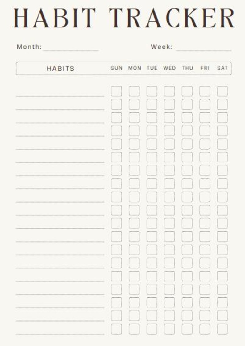 Daily and Weekly Habit Tracker - Etsy