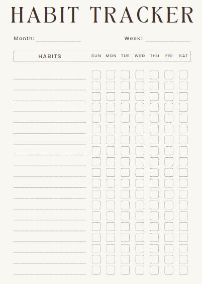 Daily and Weekly Habit Tracker - Etsy