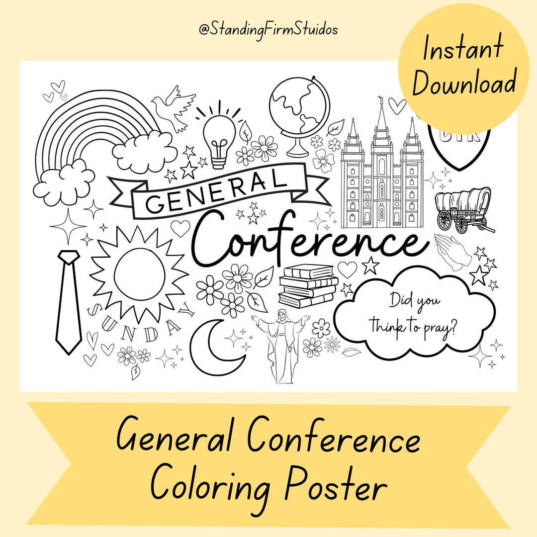 LDS General Conference Coloring Posters - Etsy