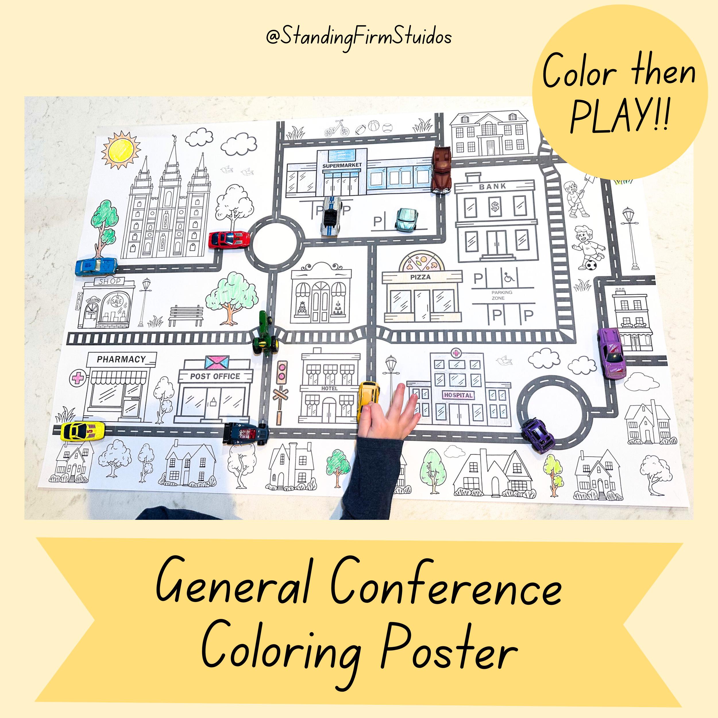 LDS General Conference Coloring Poster - Etsy