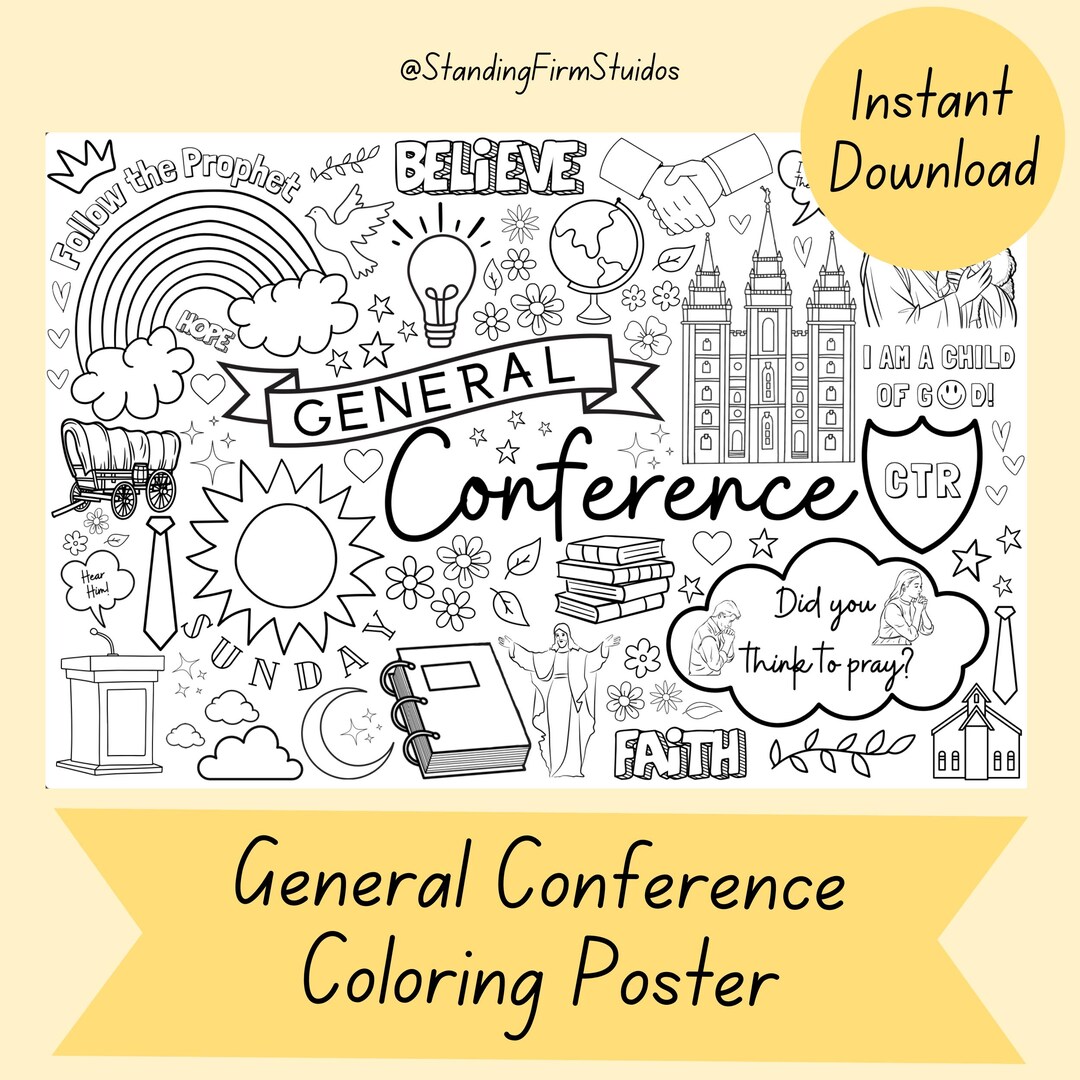 General Conference Coloring Poster - Etsy