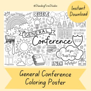 General Conference Coloring Poster - Etsy